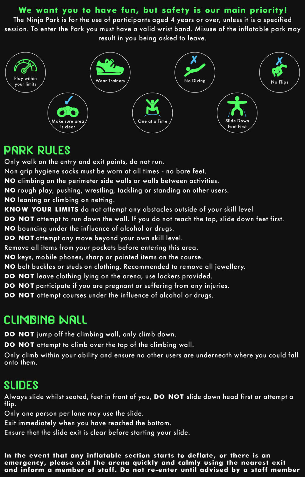 Safety | Total Ninja | Ninja Obstacle Park | Trafford Park, Manchester